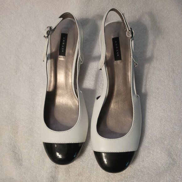 Array | Shoes | Array Jewel Leather Cap Toe Slingback Heels | Poshmark
